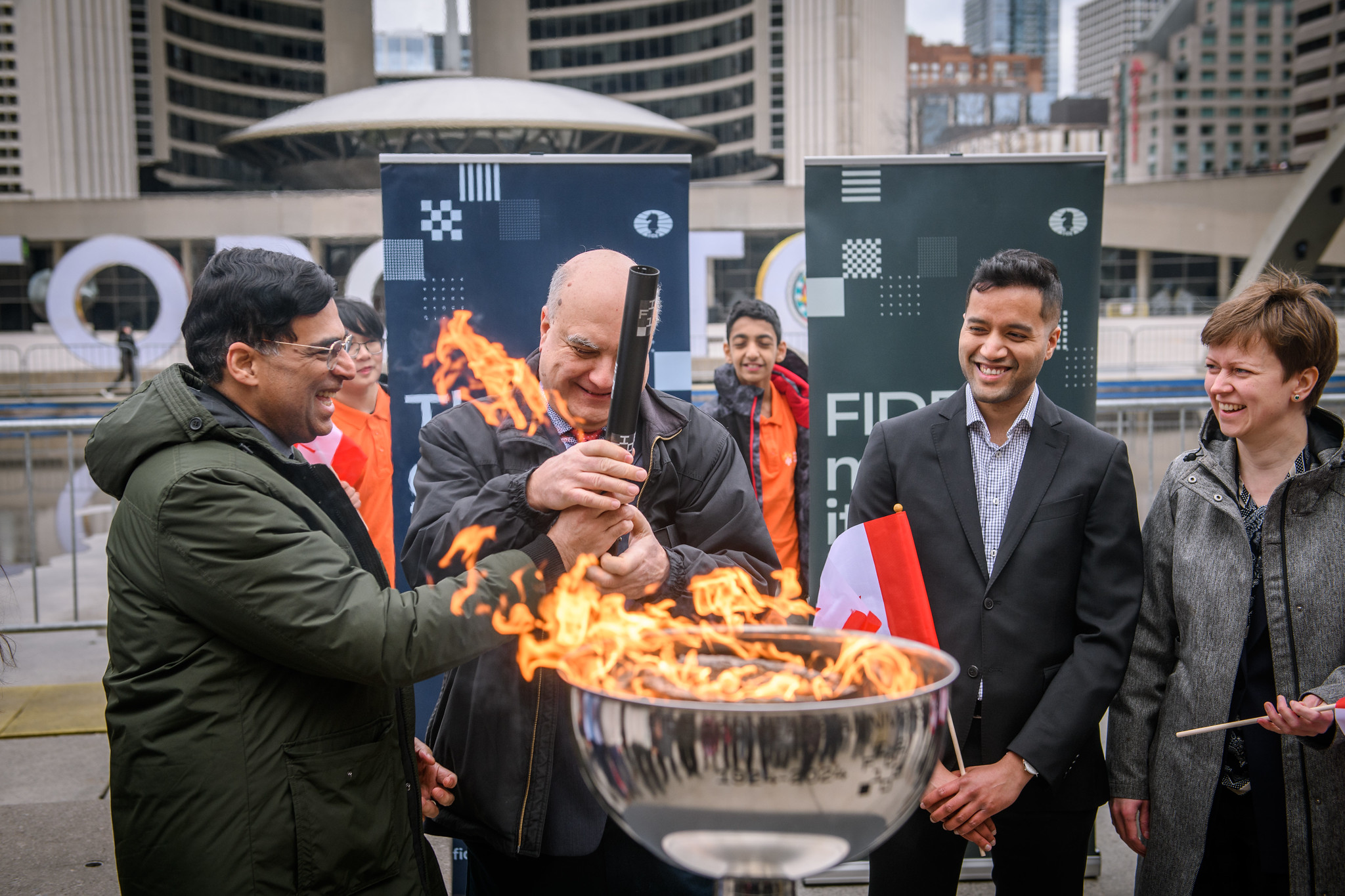 FIDE100 torch relay celebrated in Canada – FIDE 100 Years
